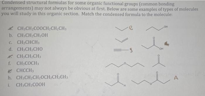 Solved Condensed structural formulas for some organic | Chegg.com