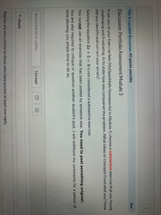 Solved due- This is a graded discussion: 40 points possible | Chegg.com