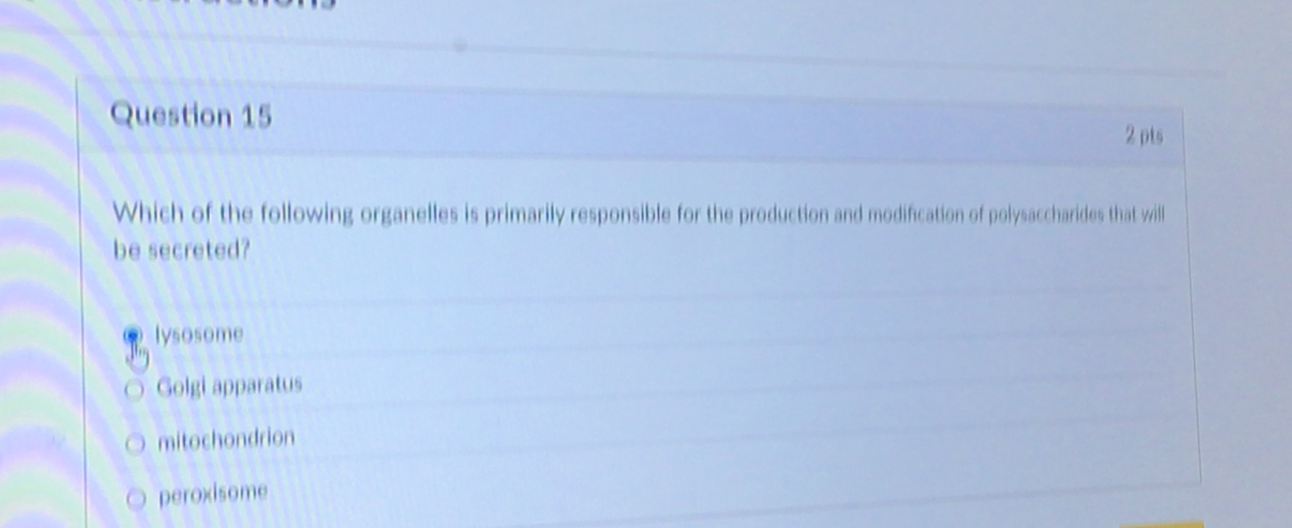 Solved Question 15Which of the following organelles is | Chegg.com Solved Question 15Which of the following organelles is | Chegg.com