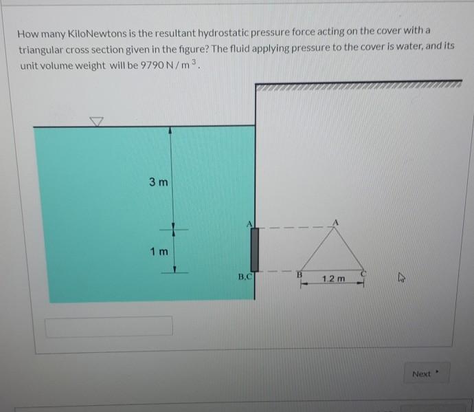 Solved How many KiloNewtons is the resultant hydrostatic | Chegg.com