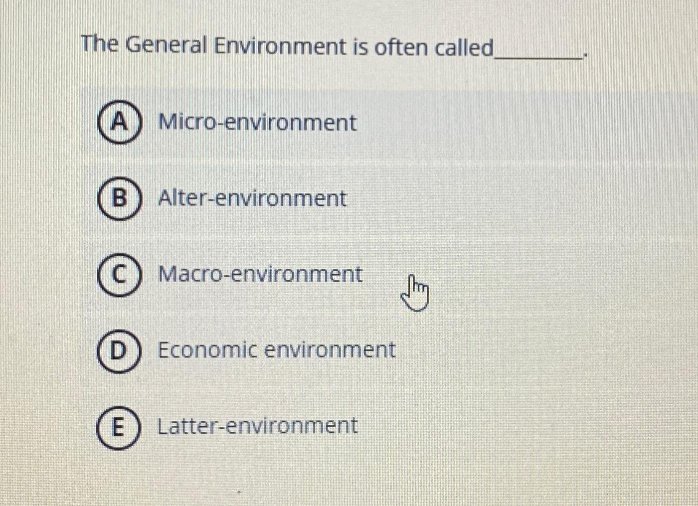 Solved The General Environment is often | Chegg.com