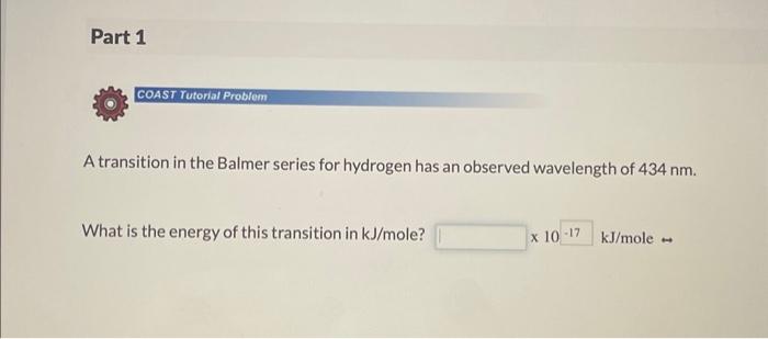 Solved A transition in the Balmer series for hydrogen has an | Chegg.com