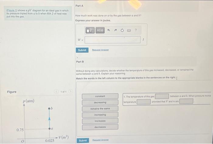 Solved (Eguce.1) shows a pV diagram for an idoal gas in | Chegg.com