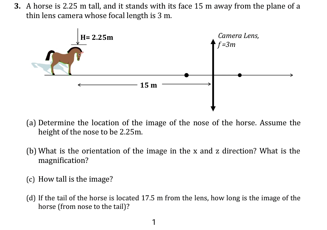 Solved A horse is 2.25m ﻿tall, and it stands with its face | Chegg.com