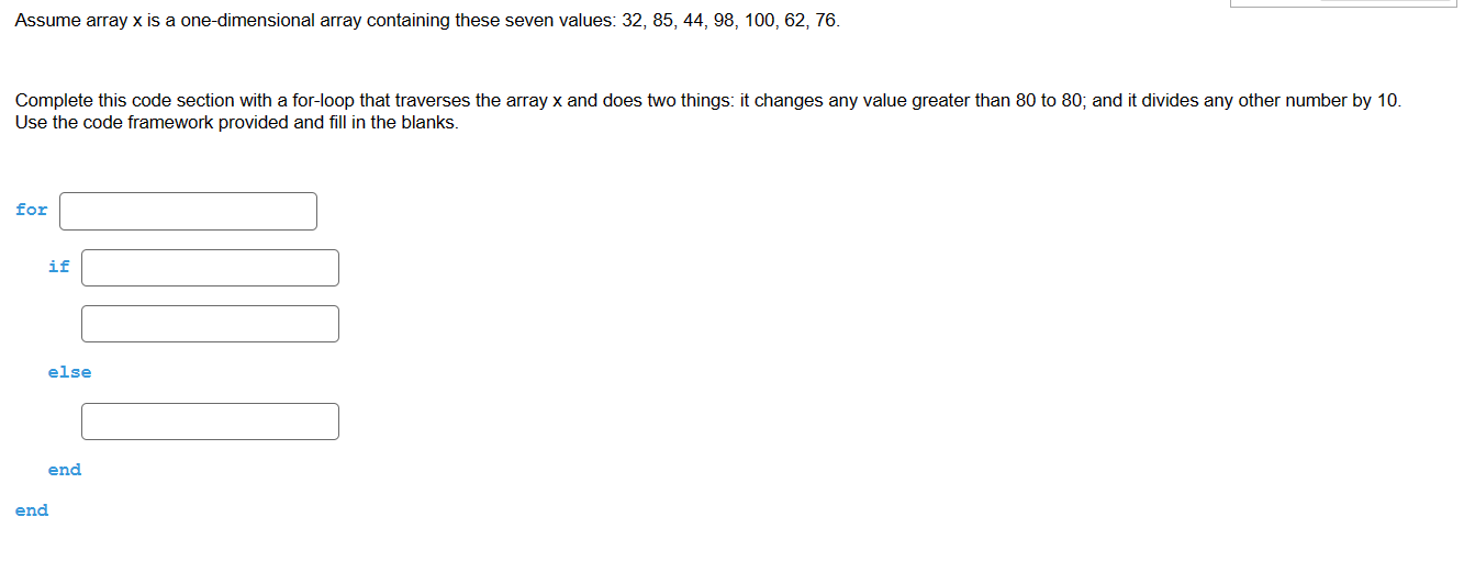 Solved Assume Array X is A One Dimensional Array Containing