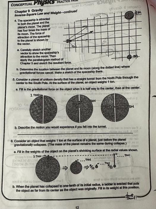 Chapter 9 Gravity inverse-Square Law and Weight 4. | Chegg.com