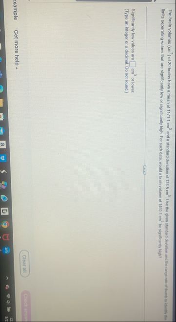 Solved limits separating values that are significantly low | Chegg.com
