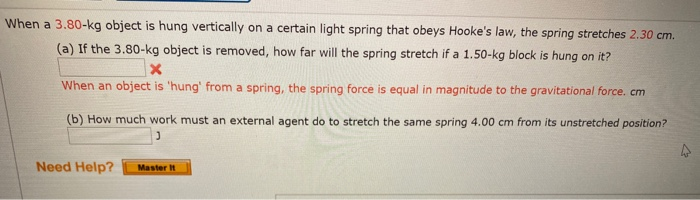 Solved When a 3.80-kg object is hung vertically on a certain | Chegg.com