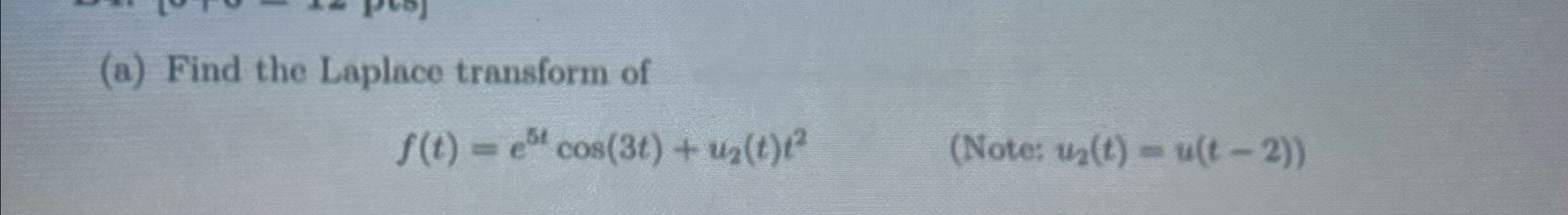 Solved (a) ﻿Find the Laplace transform | Chegg.com