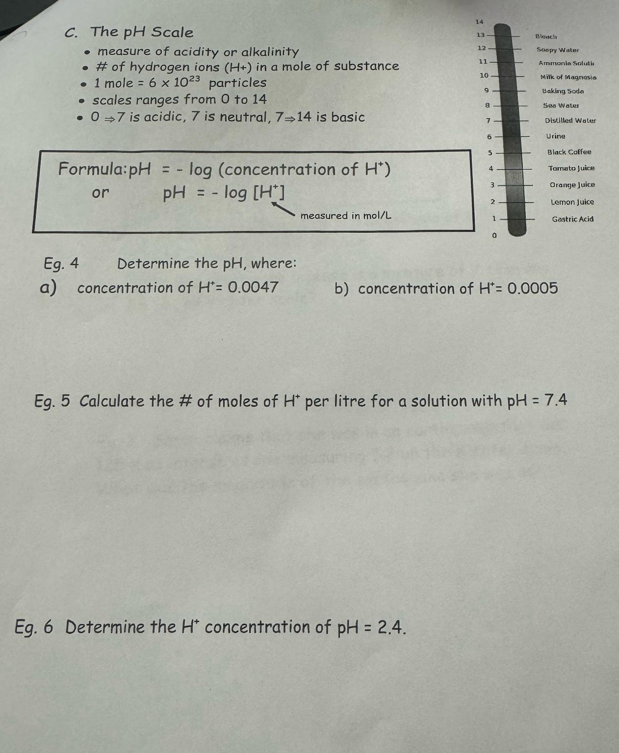 Solved C. ﻿The pH Scalemeasure of acidity or alkalinity# of | Chegg.com