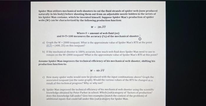 Solved Spider Man utilizes mechanical web shooters to cut | Chegg.com