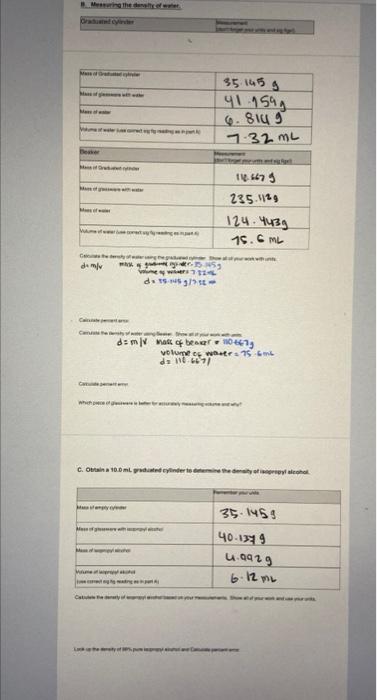 Solved i dont know how to find the percent error can someone | Chegg.com