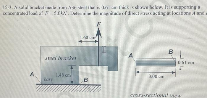 Solved 15-3. A solid bracket made from A36 steel that is | Chegg.com