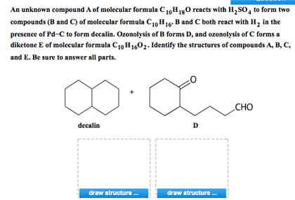 Solved An unknown compound A of molecular formula C10H18O | Chegg.com