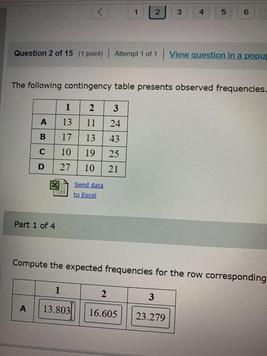 Solved Compute the expected frequencies for the row | Chegg.com