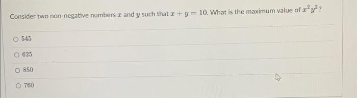 Solved Consider two non-negative numbers x and y such that | Chegg.com