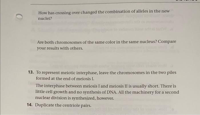 Solved How has crossing over changed the combination of | Chegg.com