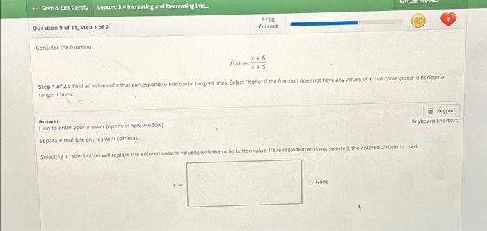 Solved - Save & Exit Certify Lesson: 3.4 Increasing and | Chegg.com
