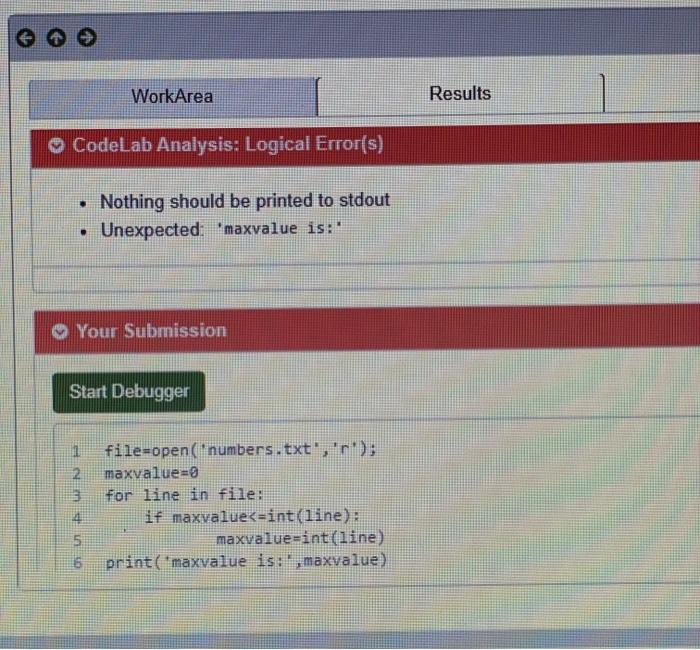 Solved WorkArea Results Instructions A file named | Chegg.com