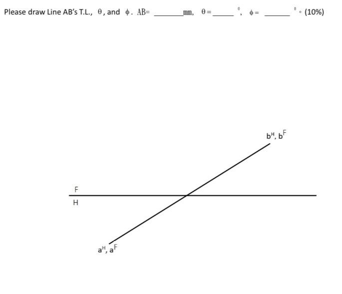 Please draw Line AB′ s T.L., θ, and ϕ.AB= mm,θ= , ϕ= | Chegg.com