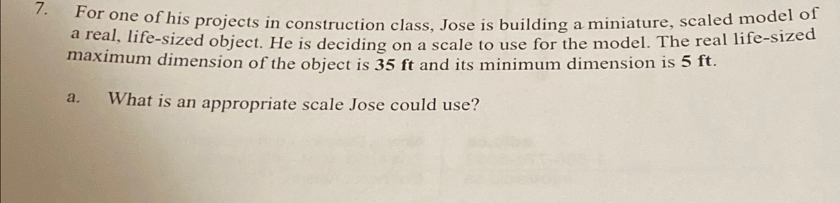 Solved For one of his projects in construction class, Jose | Chegg.com