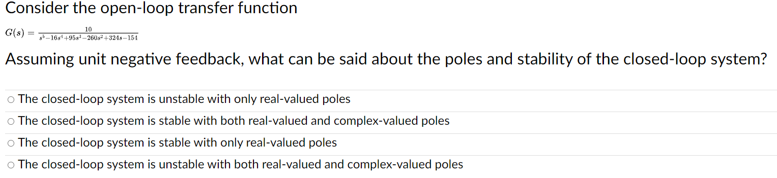 Consider the open-loop transfer | Chegg.com