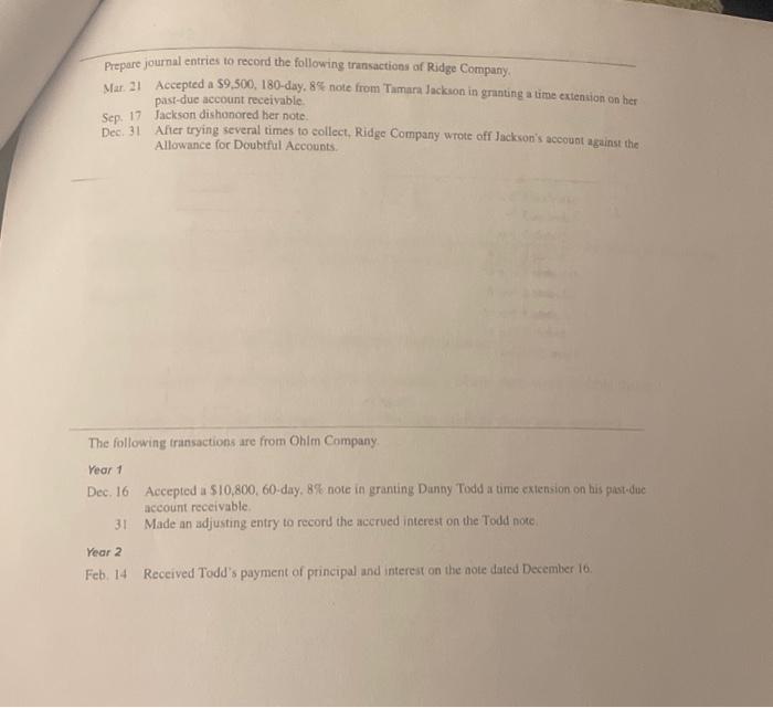 Solved Prepare journal entries to record the following | Chegg.com