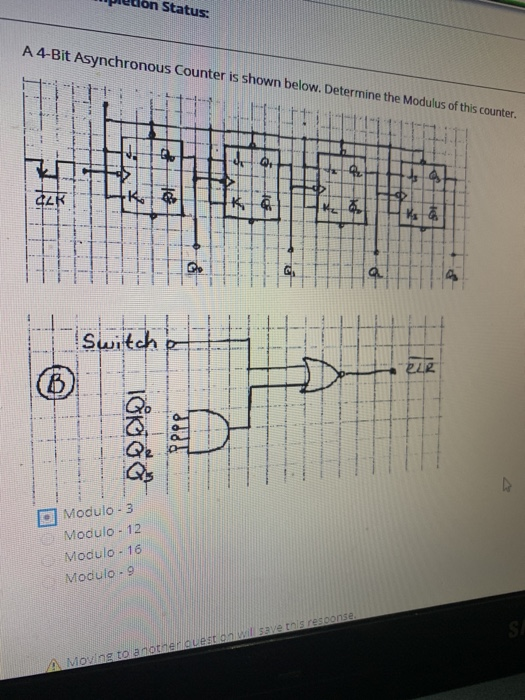 Solved mpletion Status: A 4-Bit Asynchronous Counter is | Chegg.com