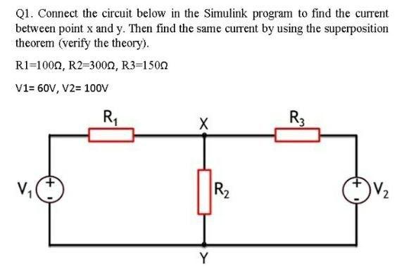 Solved Q1. Connect the circuit below in the Simulink program | Chegg.com