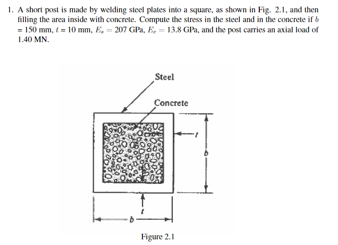 Solved A short post is made by welding steel plates into a | Chegg.com