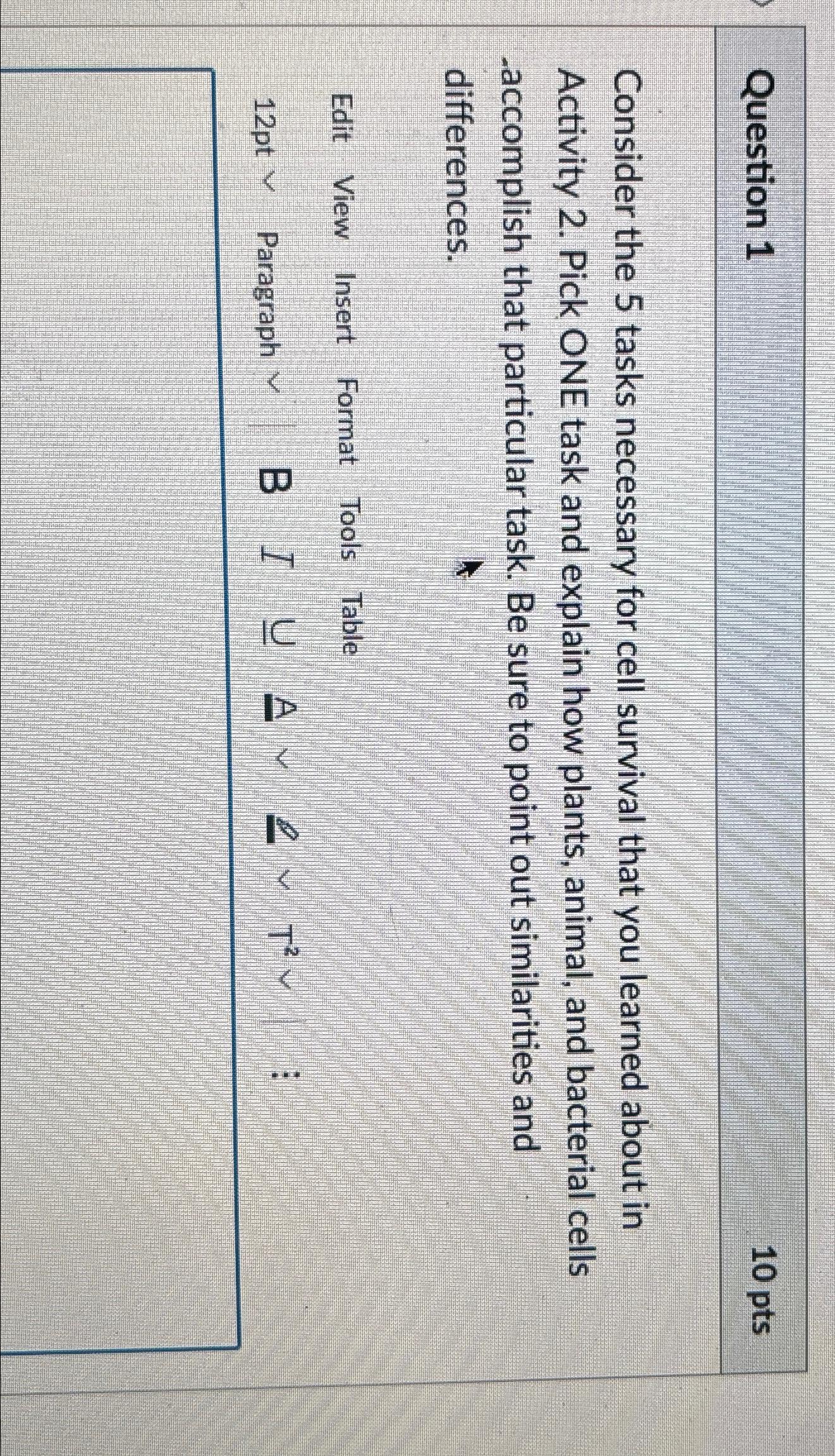 Solved Question 110 ﻿ptsConsider the 5 ﻿tasks necessary for | Chegg.com