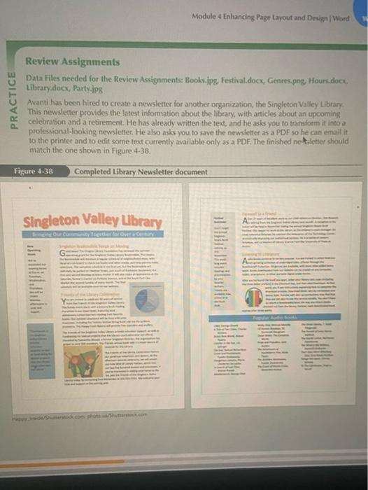 Module 4 Enhancing Page Layout and Design Word | Chegg.com