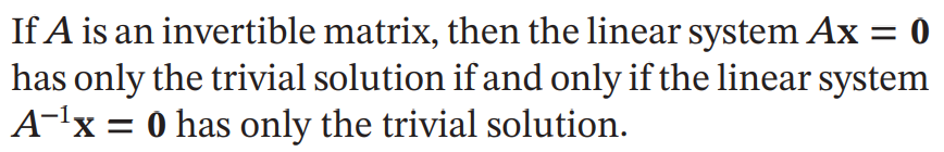 Solved If A ﻿is an invertible matrix, then the linear system | Chegg.com