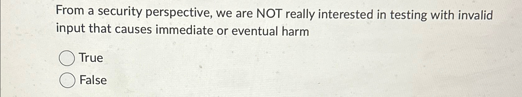 Solved From a security perspective, we are NOT really | Chegg.com