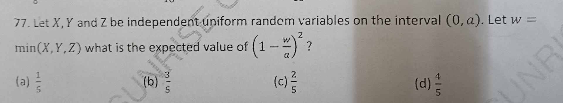 Solved Let x,Y ﻿and Z ﻿be independent uniform randem | Chegg.com