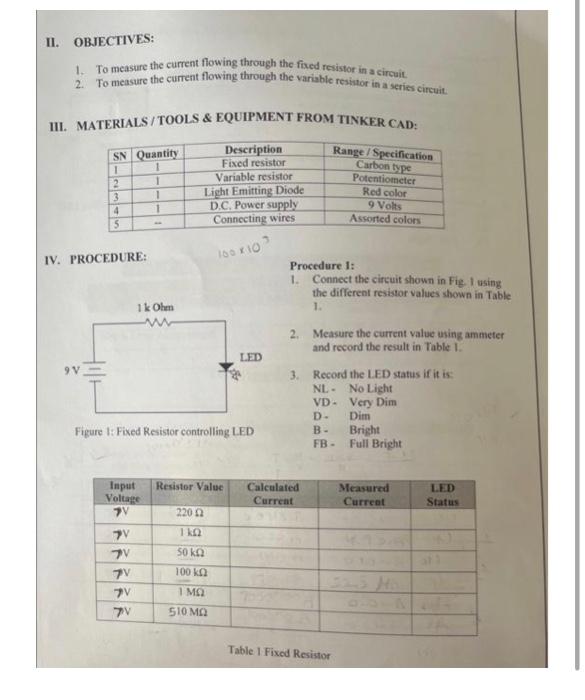 Solved VI. CONCLUSION: (for Variable Resistor) (Minimum of 3 | Chegg.com