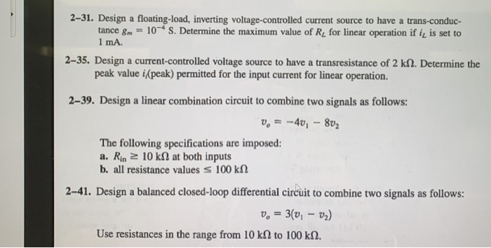 Solved 2-31. Design a floating-load, inverting | Chegg.com