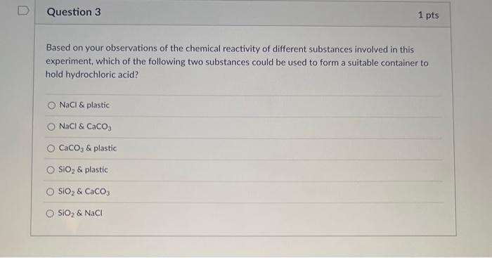 Solved Based on your observations of the chemical reactivity | Chegg.com