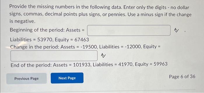 Solved Provide the missing numbers in the following data. | Chegg.com