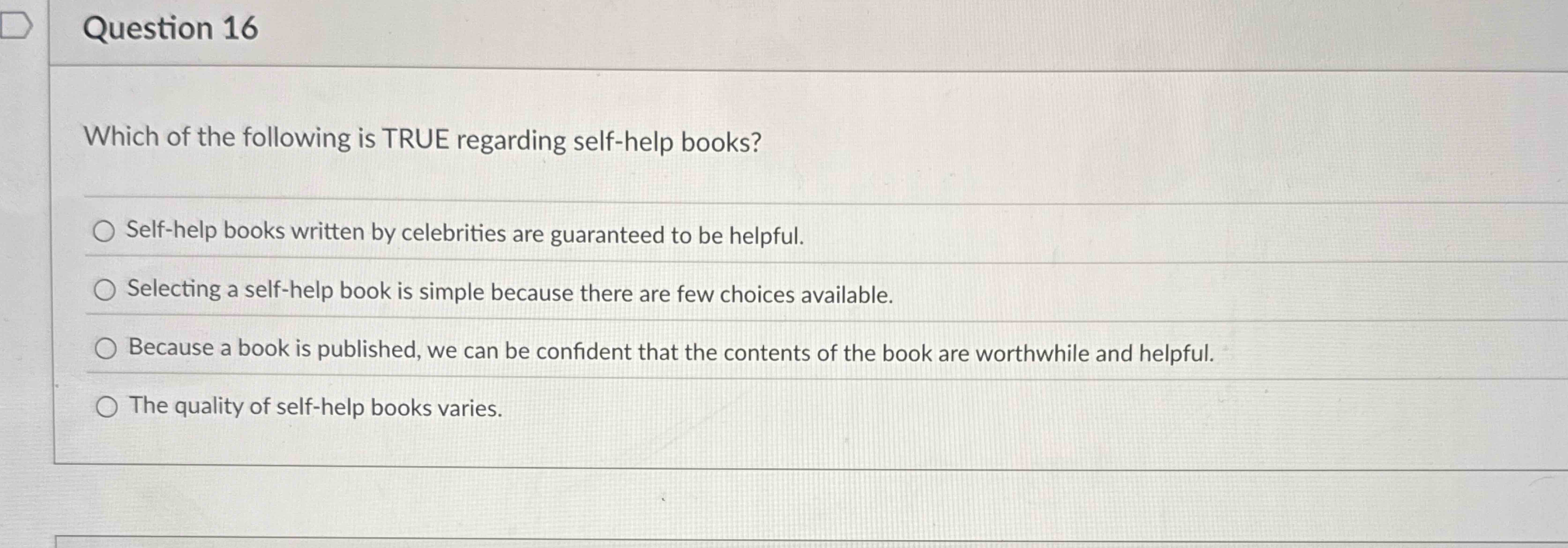 Solved Question 16Which of the following is TRUE regarding | Chegg.com