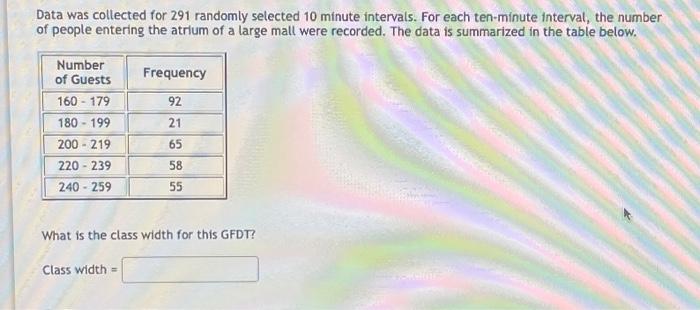 Data was collected for 291 randomly selected 10 | Chegg.com