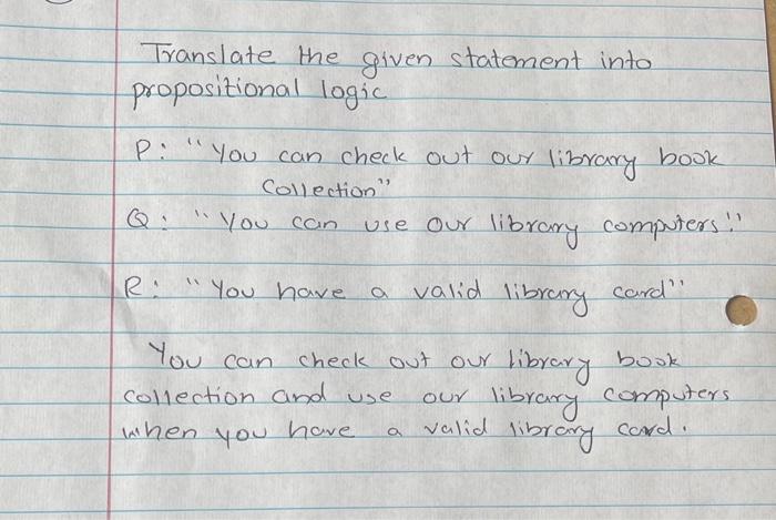 Solved Translate the given statement into propositional | Chegg.com
