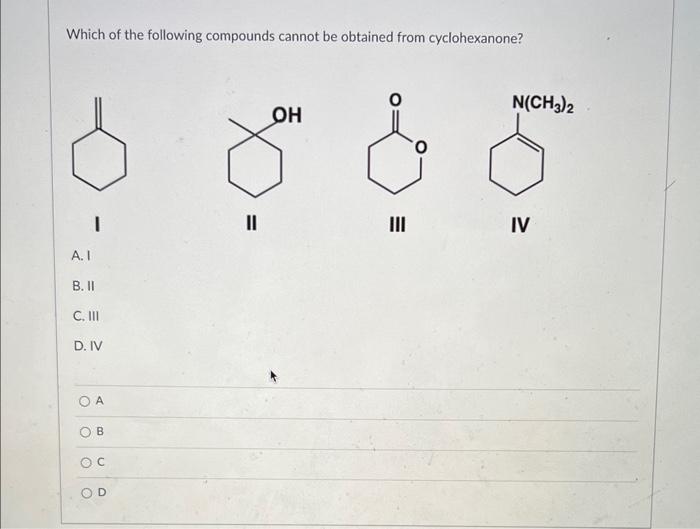 Solved Which of the following compounds cannot be obtained | Chegg.com