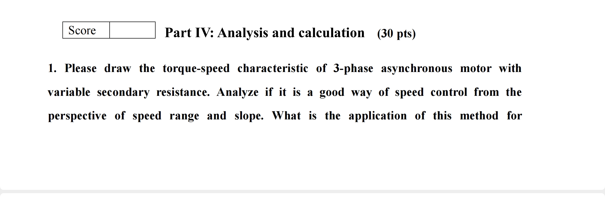 Solved Part IV: Analysis and calculation ( 30 ﻿pts)Please | Chegg.com