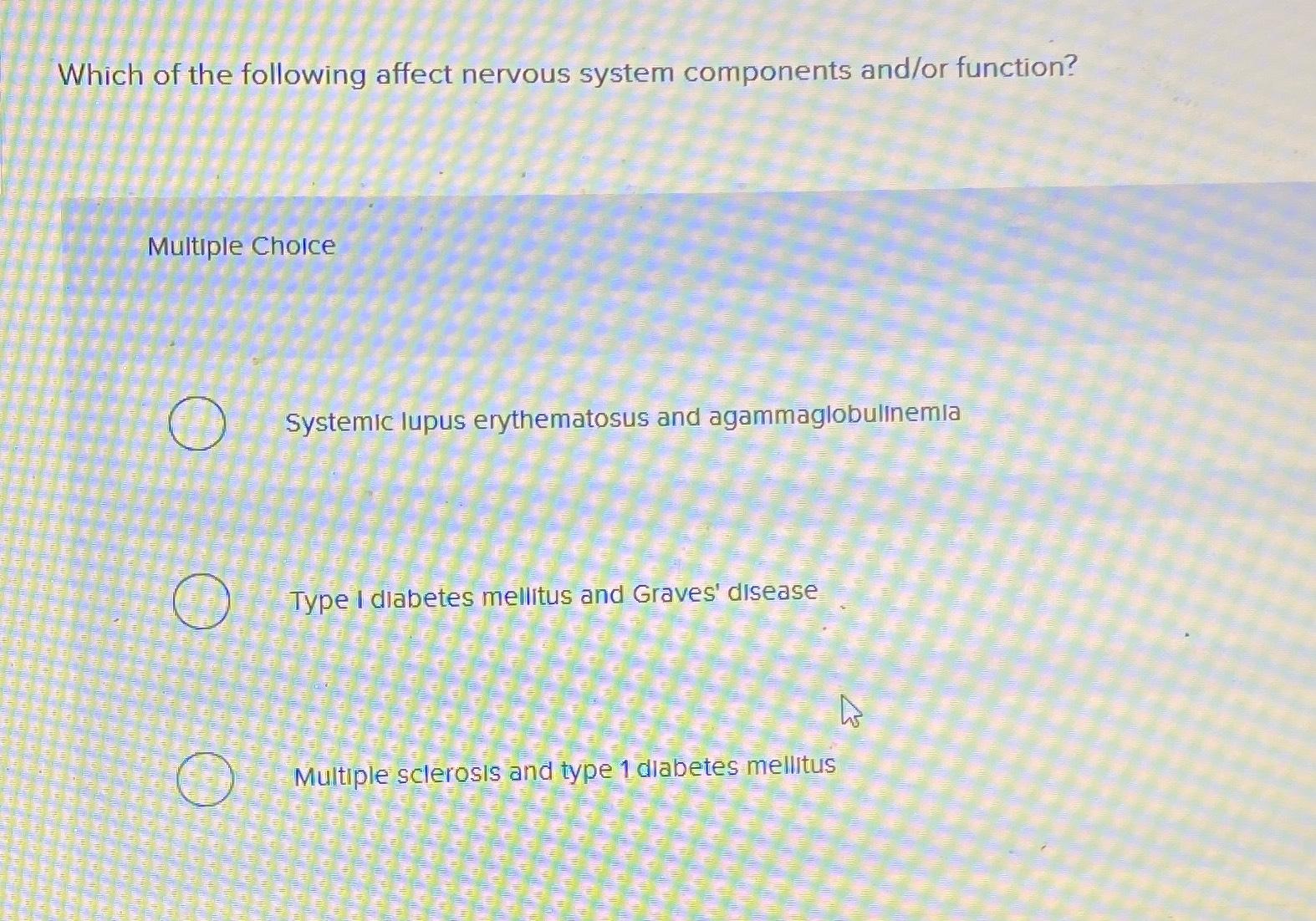 Solved Which of the following affect nervous system | Chegg.com