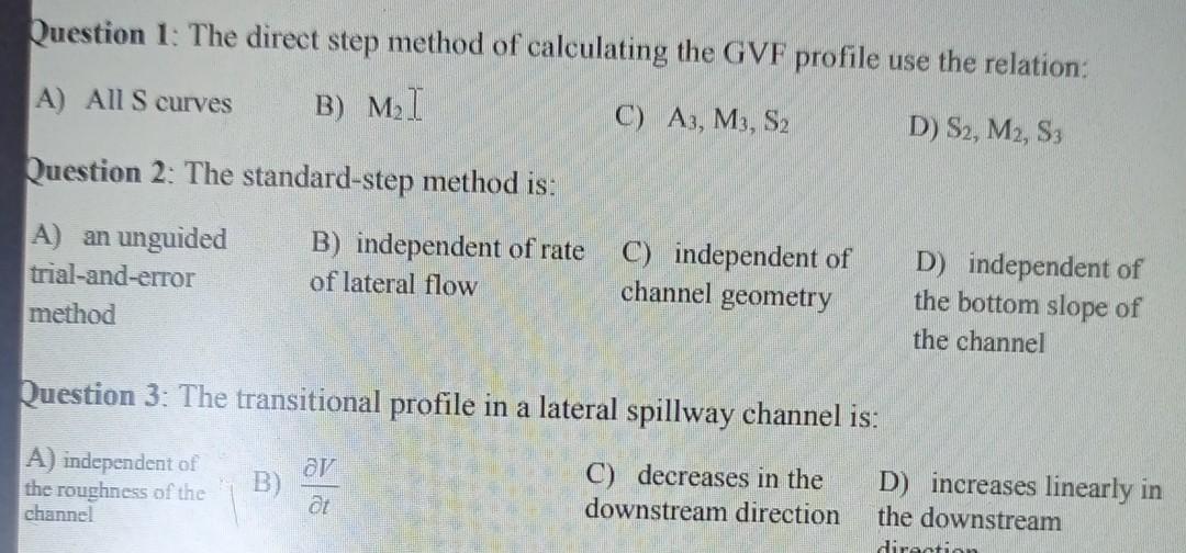 Solved Question 1: The direct step method of calculating the | Chegg.com