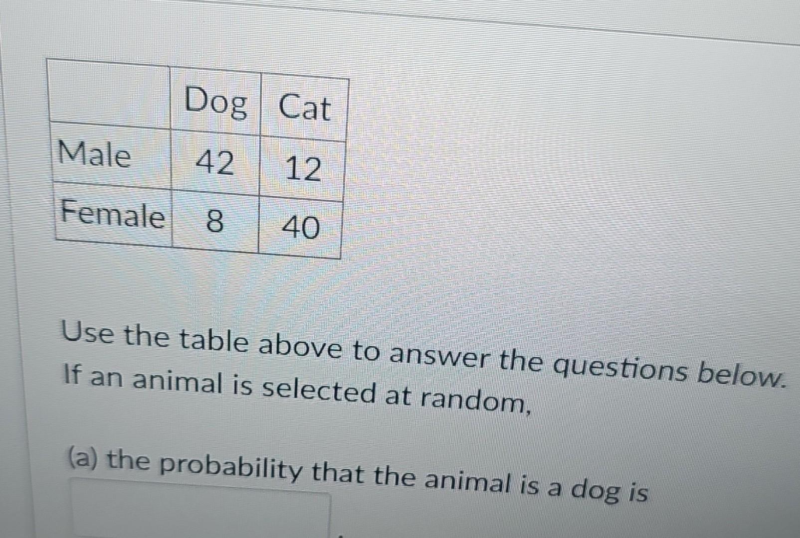Solved Use the table above to answer the questions below. If | Chegg.com