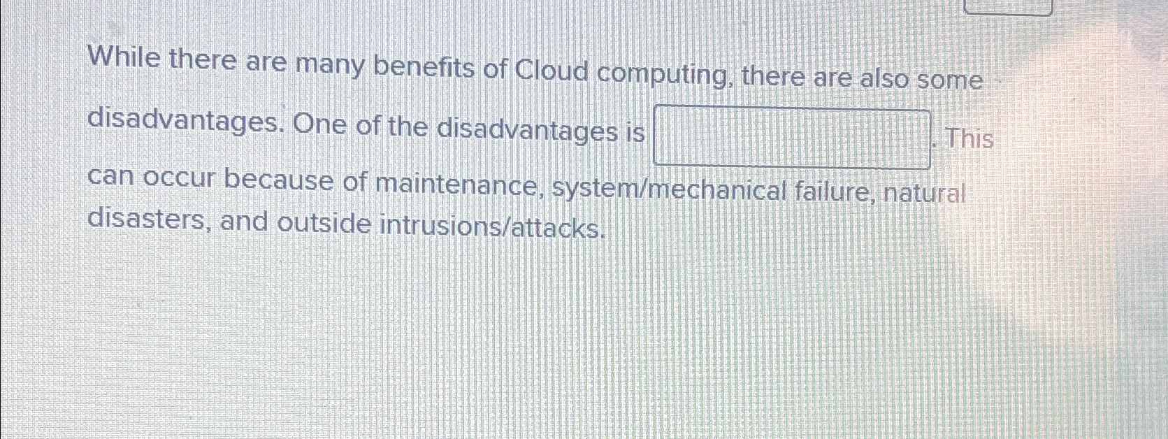 Solved While there are many benefits of Cloud computing, | Chegg.com