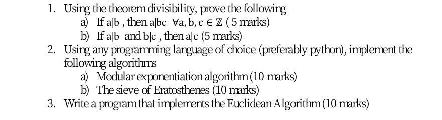 Solved 1. Using the theorem divisibility, prove the | Chegg.com