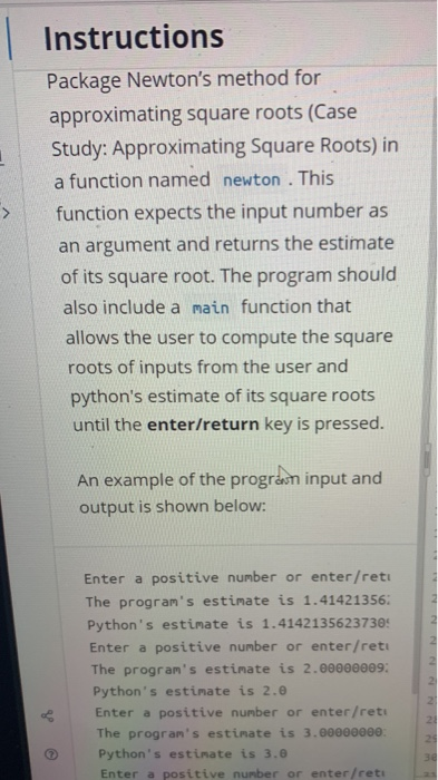 Solved - Instructions Package Newton's method for | Chegg.com